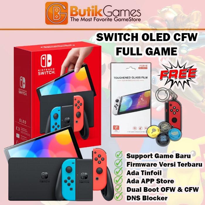 Jual Nintendo Switch OLED CFW Neon Red Blue 512GB | Shopee Indonesia