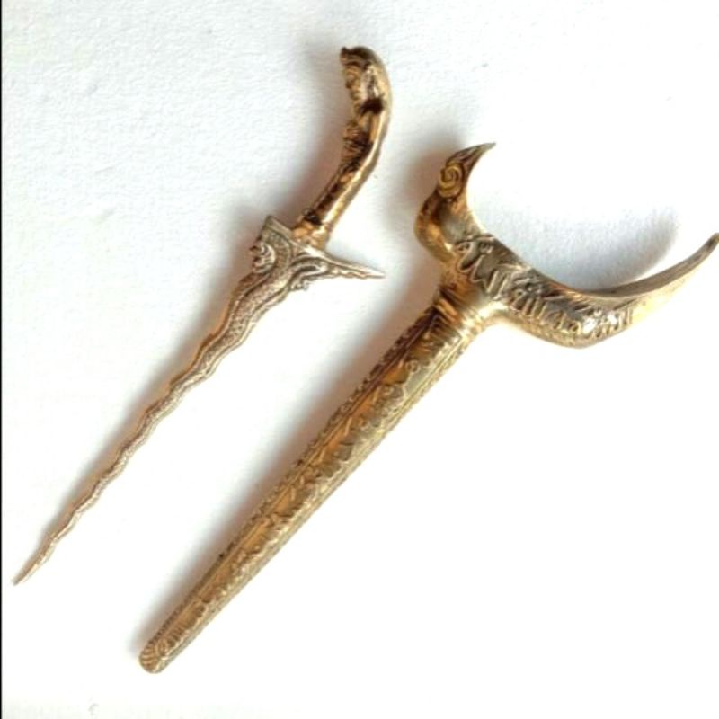 Jual Keris Naga Raja / Naga Kembar Kuningan Ukuran Sedang | Shopee ...