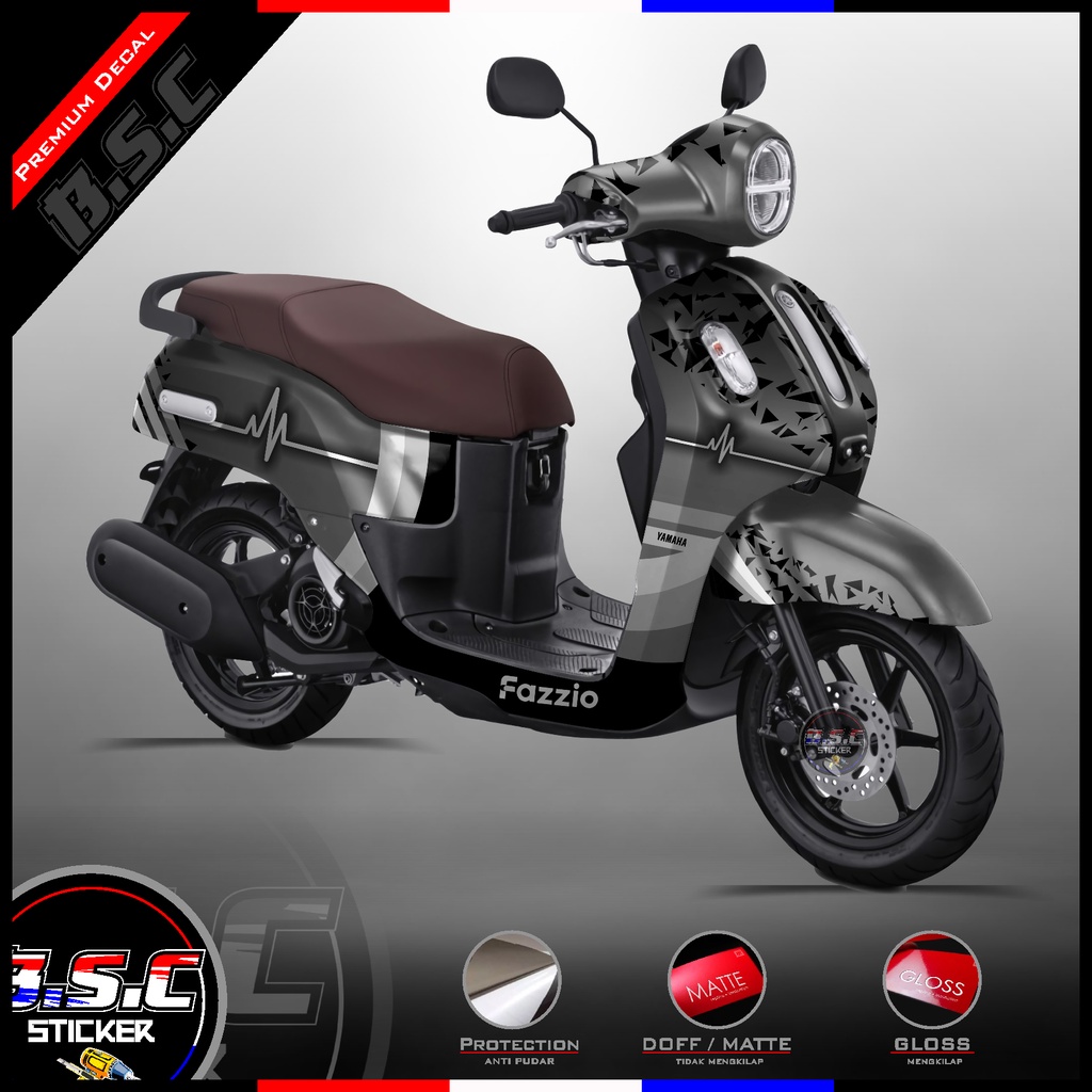 Jual Sticker Decal FULL BODY Yamaha Fazzio Motif Polygon DFG Black ...