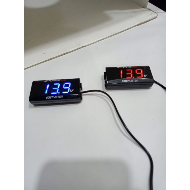 Jual Volt Meter Accu Pengukur Daya Aki Voltmeter Digital Plus Jam Universal All Motor | Shopee ...