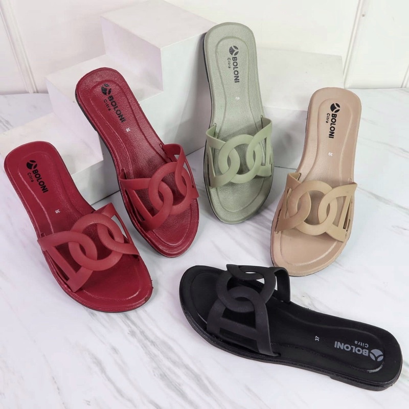 Jual (CITRA) Sandal slop Wanita circle / sandal slip on wanita | Shopee ...