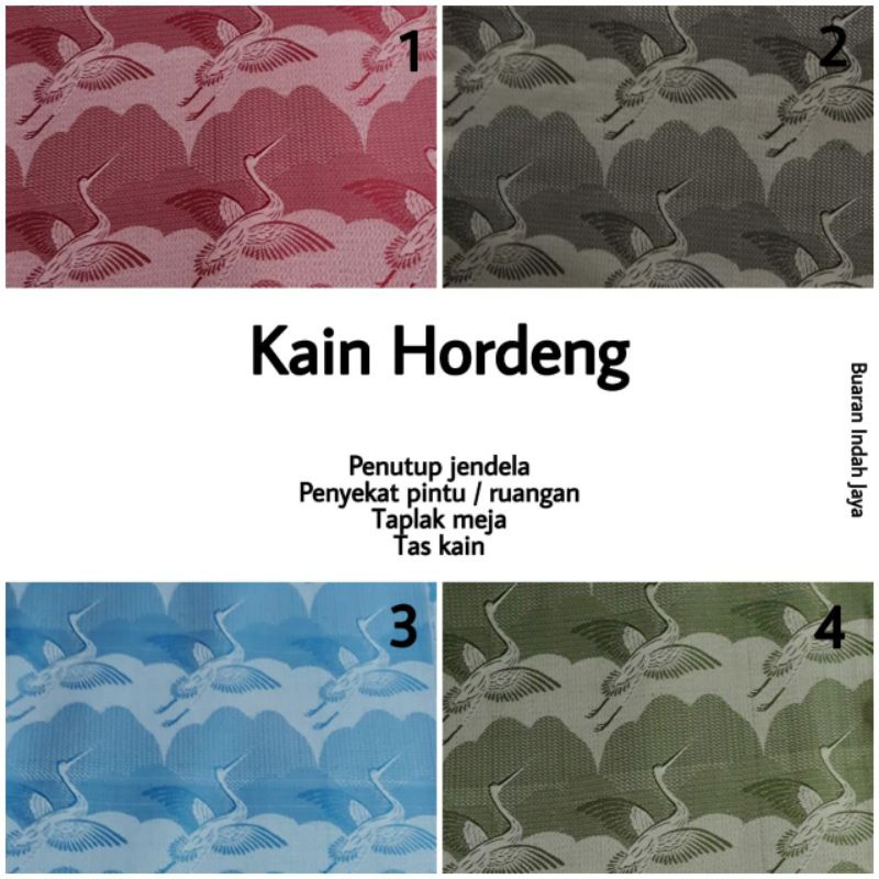 Jual Kain Hordeng Motif Burung ( hanya jual kainnya saja belum berbentuk.hordeng ) | Shopee ...