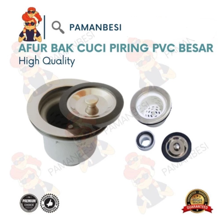 Jual Avur/Afur Bak Cuci Piring PVC Besar Bibir dan Tutup Stainless ...