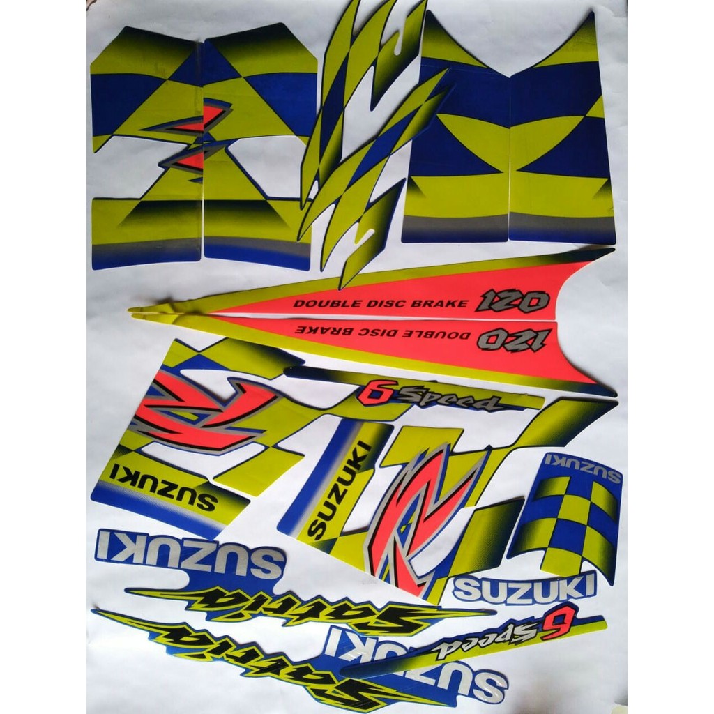Jual stiker striping suzuki satria 120R 2003 biru | Shopee Indonesia