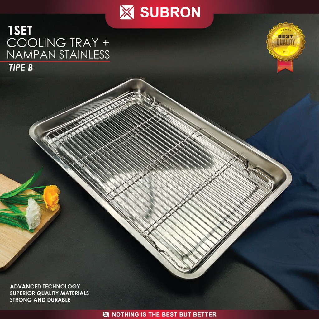 Jual SUBRON Cooling Tray SET Nampan 50x35 Stainless Tatakan Saringan ...