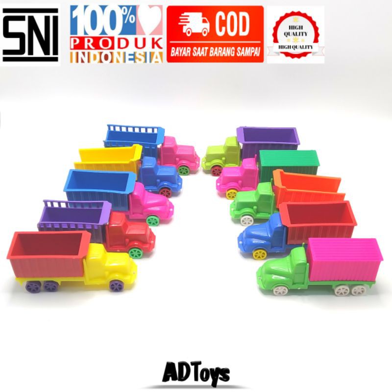 Jual Mainan Mobil Truk Keren Truk Ekspedisi Truk Box Warna | Shopee ...