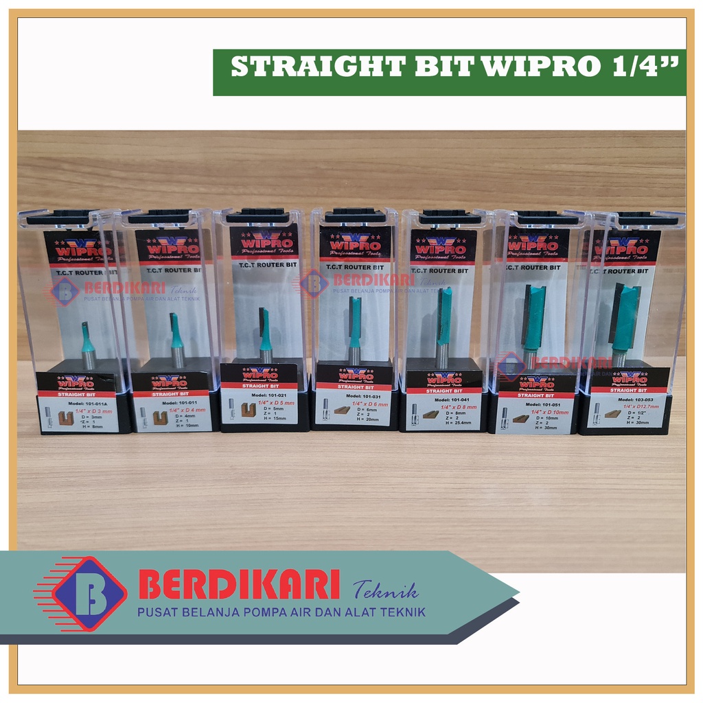 Jual Straight Bits Mata Profil Router Trimmer Kayu Wipro 1 Flute 2 ...