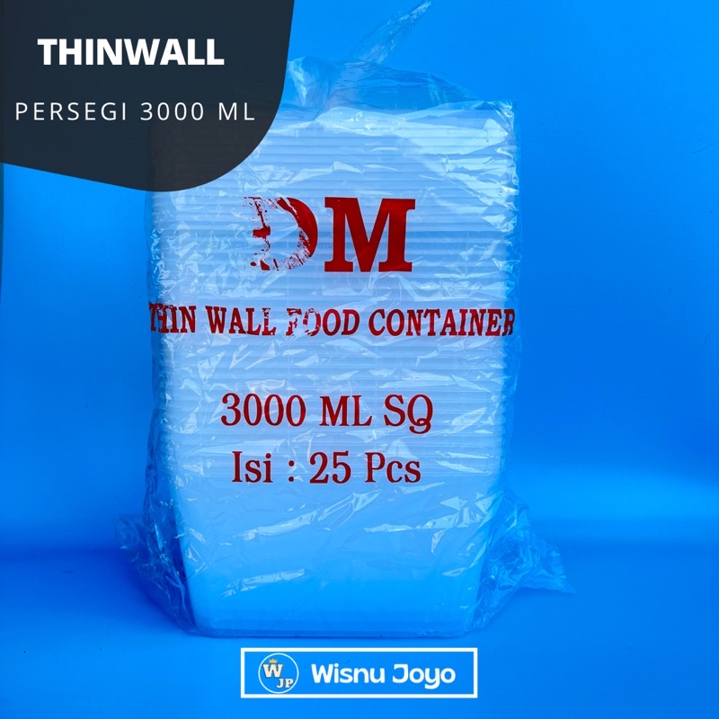 Jual Thinwall 3000 Ml Merk Dm Sms Isi 25 Pcs Kotak Makan Plastik 3000