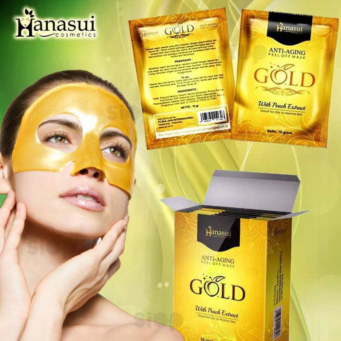 Jual HANASUI ANTI-AGING PEEL-OFF MASK GOLD WITH PEACH EXTRACT (1 SACHET ...