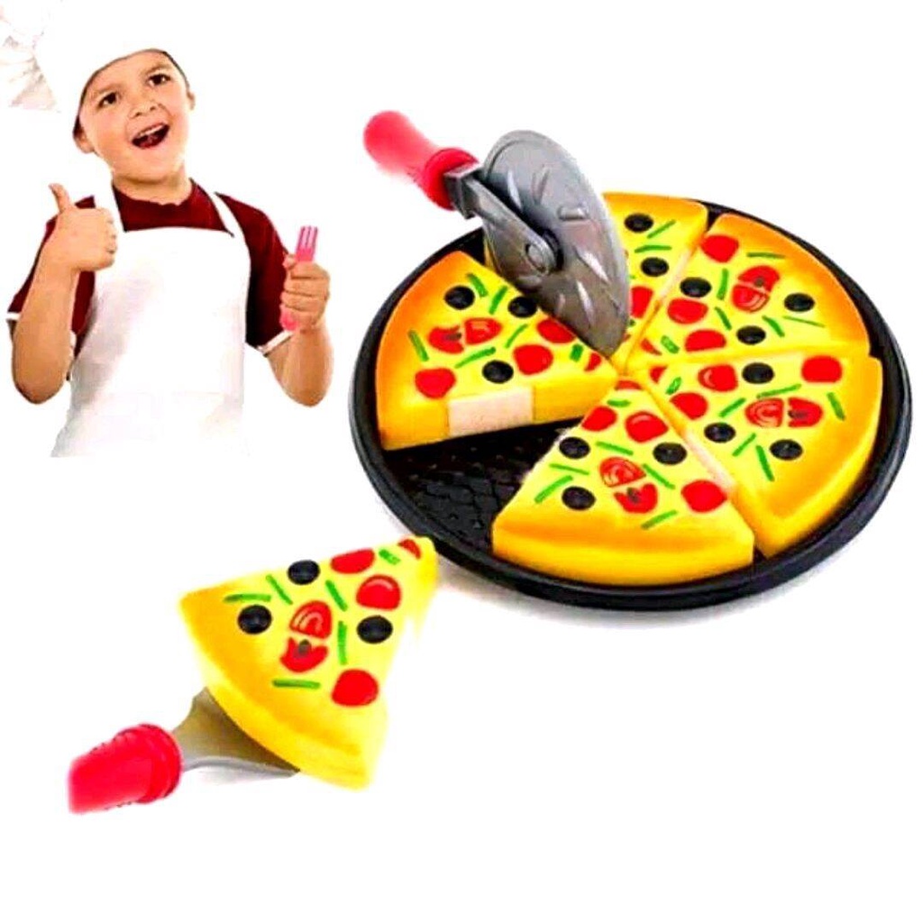 Jual COD MAINAN ANAK PIZZA POTONG LENGKAP DENGAN ALAT POTONG / MAINAN ...