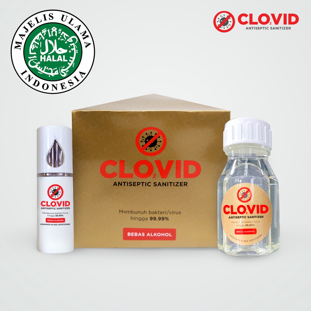 Jual Clovid EXCLUSIVE (1 botol @250ml + 1 nano spray) | Shopee Indonesia