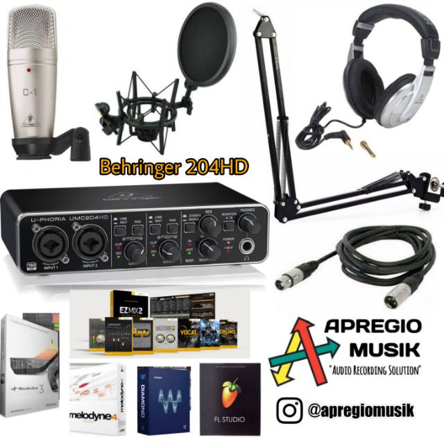 Jual Paket Recording Behringer 204HD C1 HPM1000 SHOCKMOUNT Lengkap ...