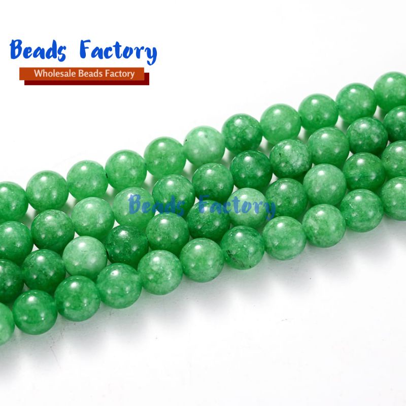 Jual Manik Batu Green dark JADE Giok Kuarsa Hijau Alami 6mm 8mm 10mm ...