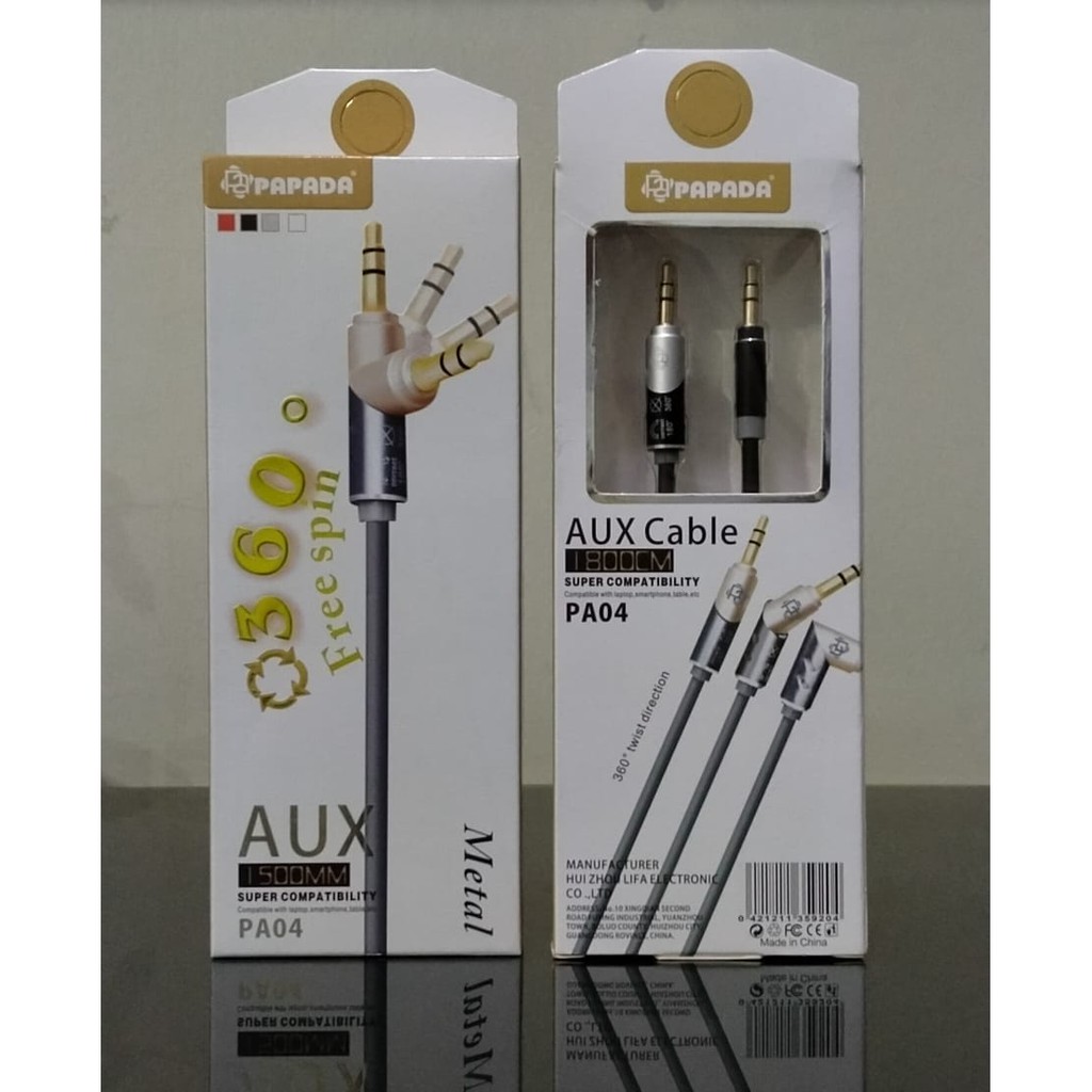 Jual KABEL AUX PAPADA PA04 MALE TO MALE 3.5MM AUDIO JACK CABLE | Shopee Indonesia