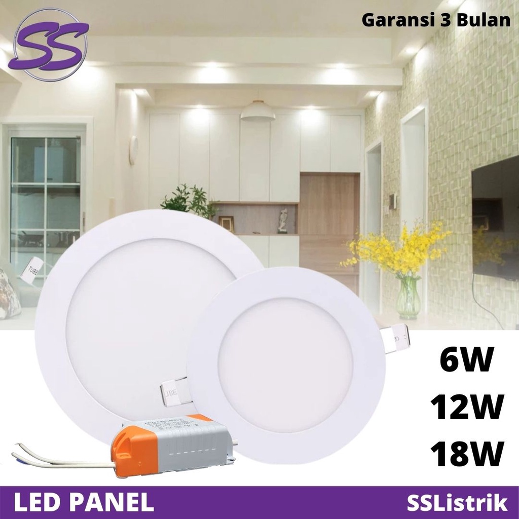 Jual Lampu Downlight LED Panel 12w Putih 12 W Watt 12Watt Tipis Bulat Inbow | Shopee Indonesia