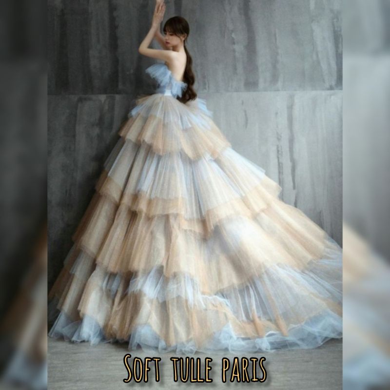 Jual Kain Soft Tulle Paris / Tile tule tille Polos Halus / Harga per 0. ...