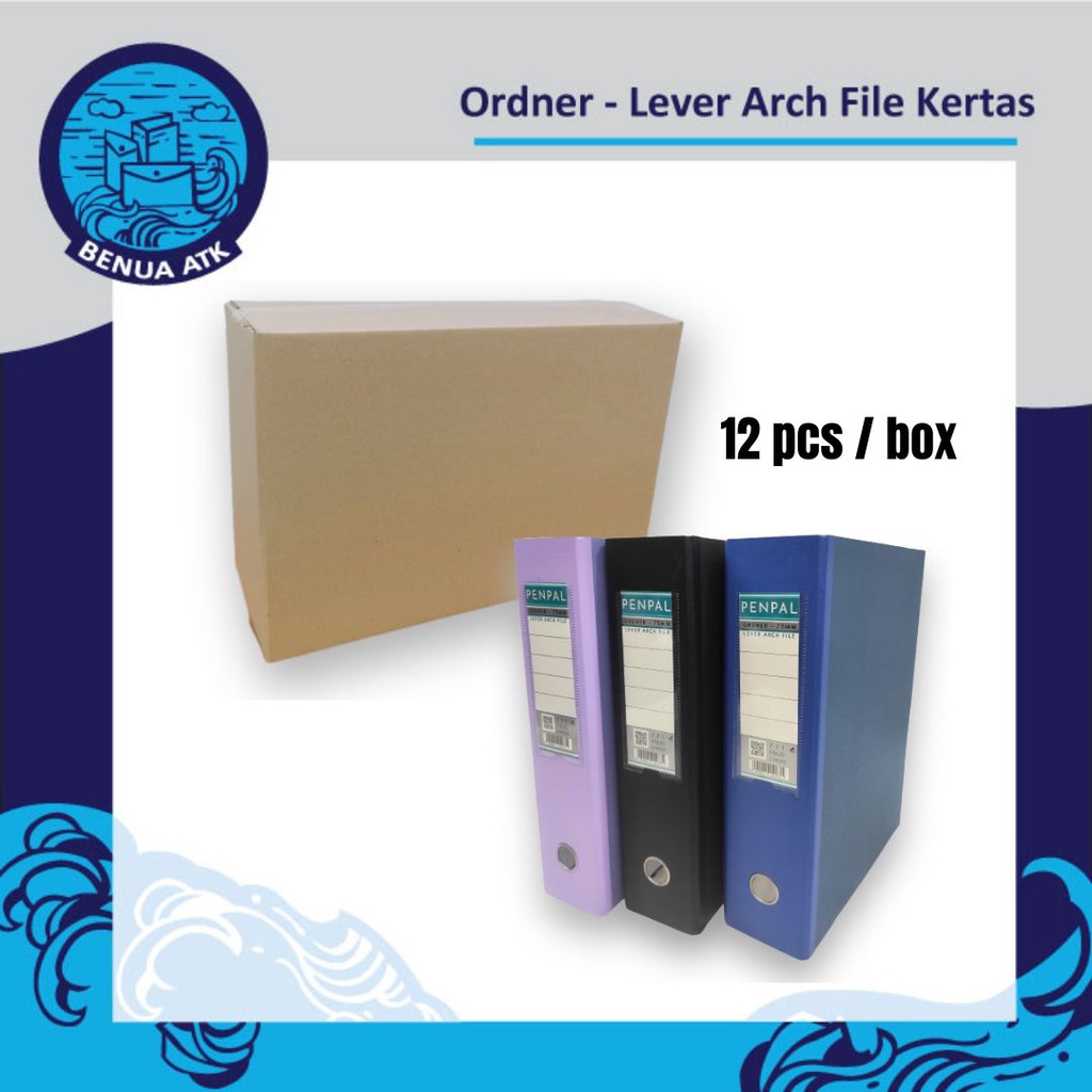 Jual Ordner / Lever Arch File Kertas Folio Penpal [isi 12pcs] PL-771 ...