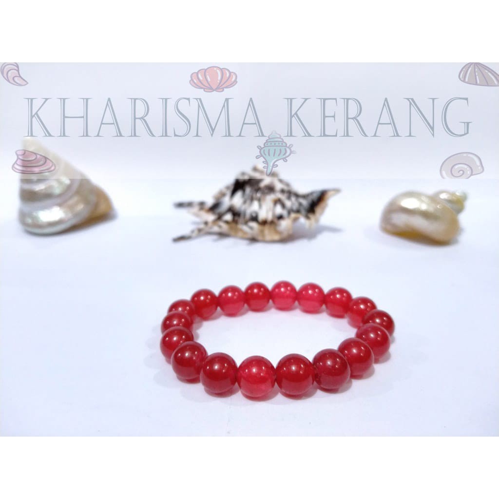 Jual KHARISMA KERANG - GELANG BATU ALAM MERAH 10MM GELANG BATU ALAM ...