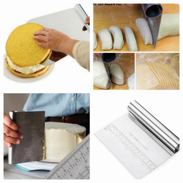 Jual Scraper pemotong adonan roti alat paket dekorasi kue cake slicer ...