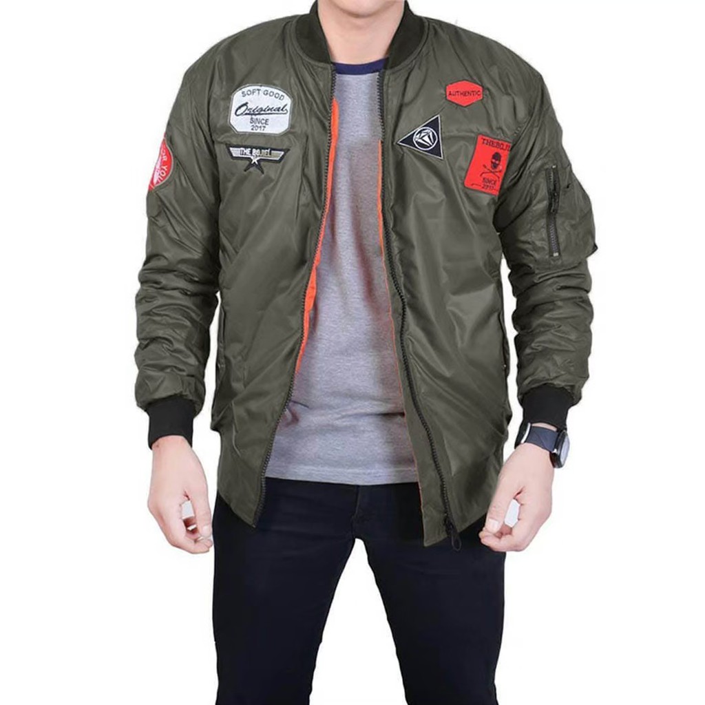 Jual TERBARU!! JAKET BOMBER PILOT/ JAKET PRIA BOMBER SOFT GOOD | Shopee ...