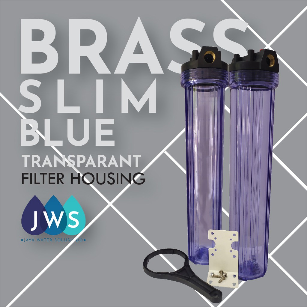 Jual FILTER HOUSING 122-20S BRASS SLIM BLUE TRANSPARAN - Filter Air ...
