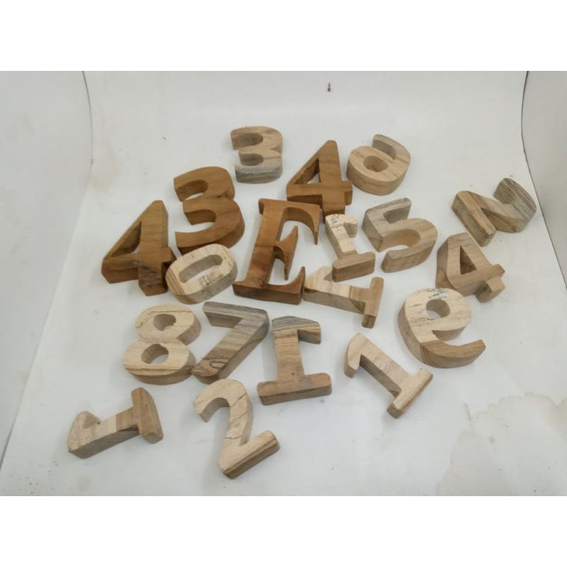 Jual angka kayu - huruf kayu - nomor rumah | Shopee Indonesia