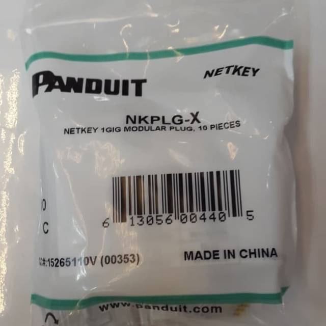 Jual konektor RJ45 Panduit NETKEY NKPLG-X RJ45 cat 5e / cat6 @10bh ...