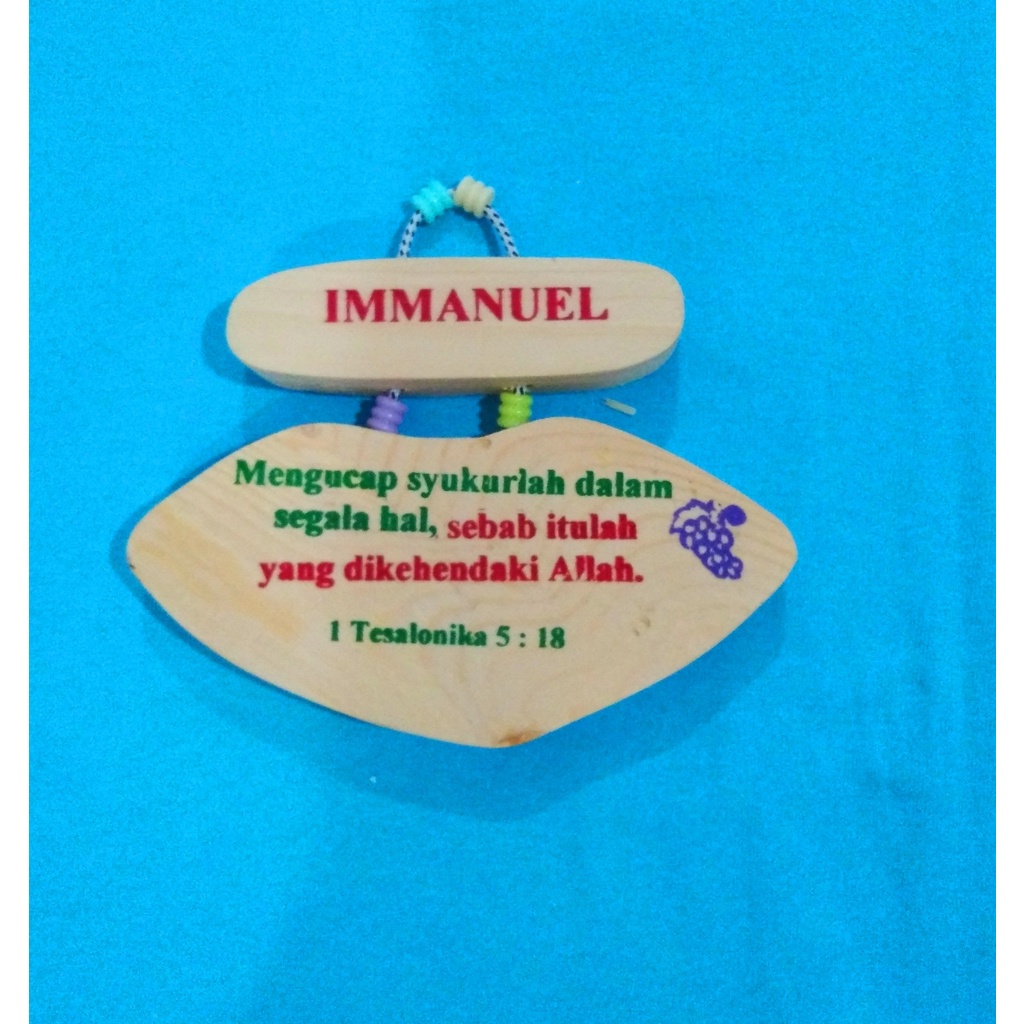 Jual Hiasan Dinding Kayu Rohani- Immanuel - Tulisan Ayat Alkitab- TV006 ...