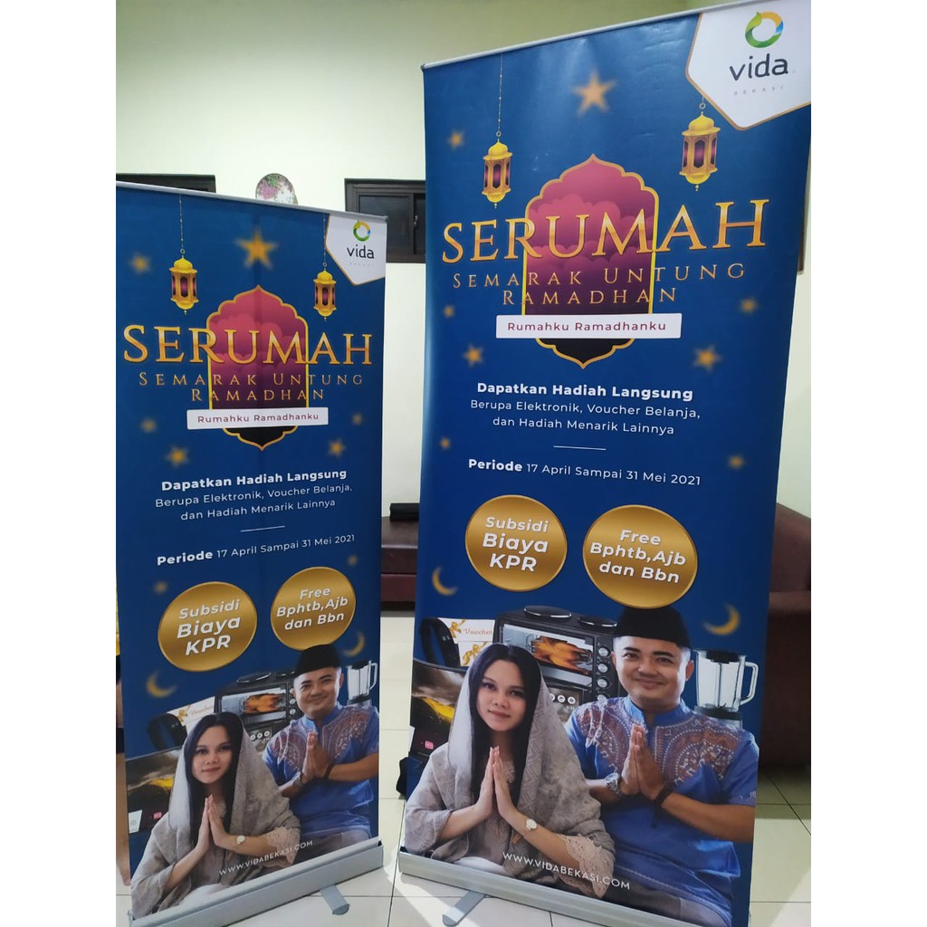Jual CETAK ROLL UP BANNER BAHAN ALBATROS BANNER VERTICAL BANNER (60 X 160 CM) | Shopee Indonesia