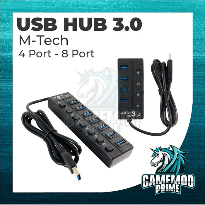 Jual USB HUB 3.0 M-tech High Speed 4 / 7 Port HITAM | Shopee Indonesia