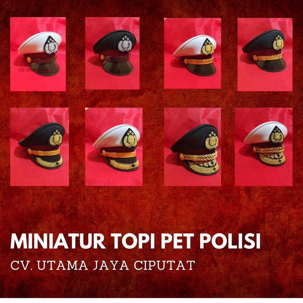 Jual Miniatur Mini Topi Pet POLISI / POLRI SABHARA LANTAS COKLAT PUTIH ...
