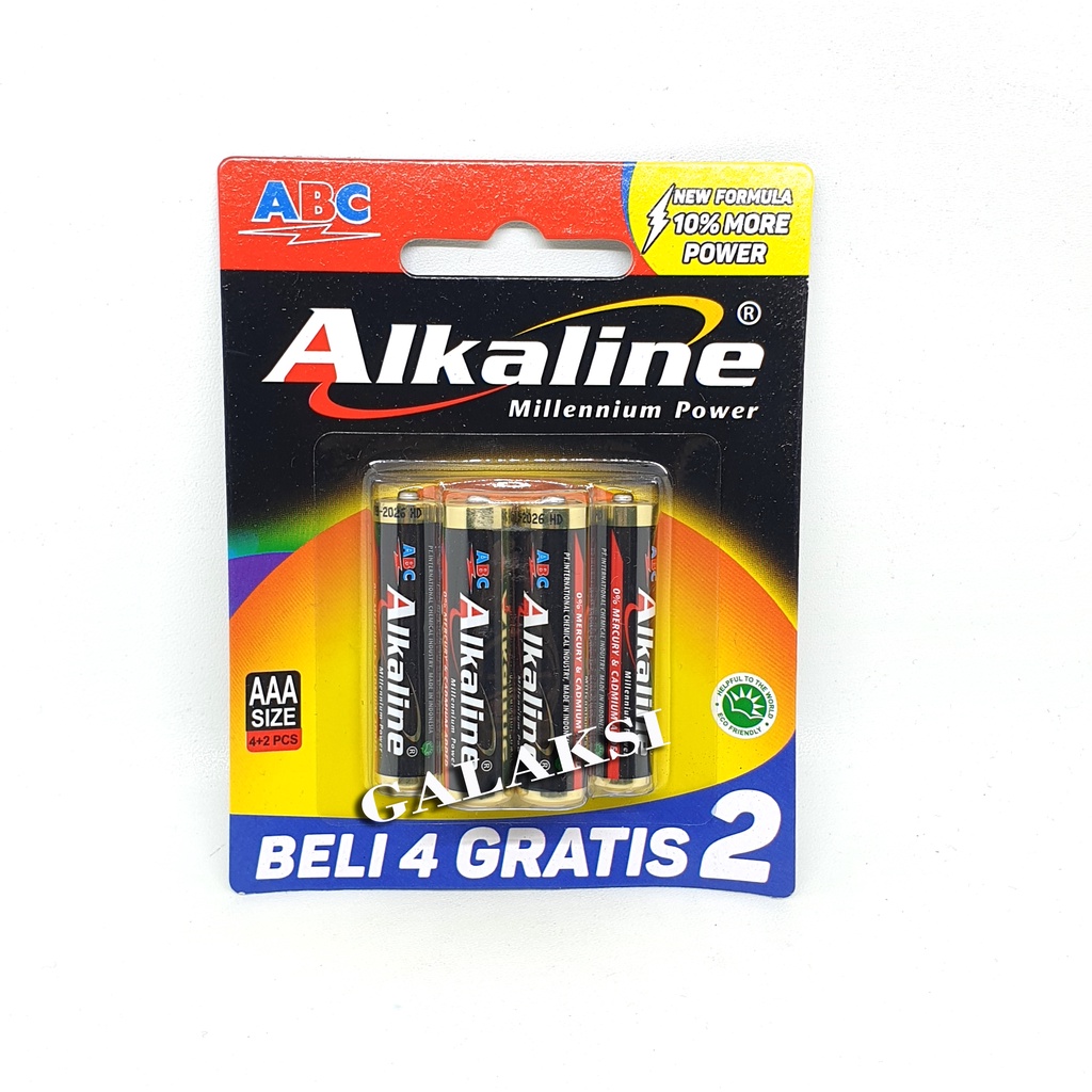 Jual BATERAI ABC ALKALINE AAA LR-03 ( 4+2 / SET ) | Shopee Indonesia