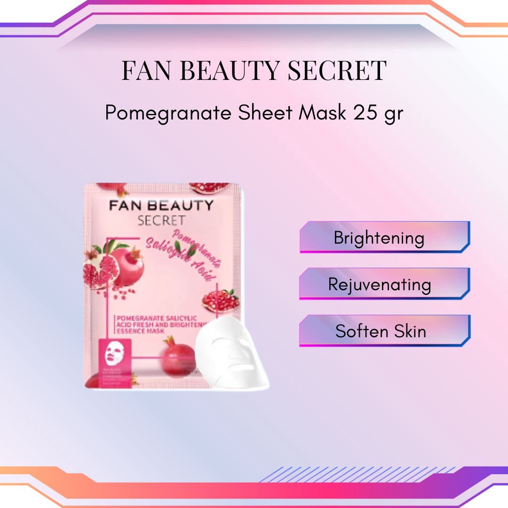Jual Fan Beauty Secret Pomegranate Sheetmask 25 gr | Shopee Indonesia