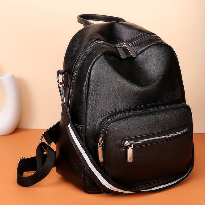 Jual TAS RANSEL KULIT WANITA BACKPACK HITAM RACHETA TA492B5 GENDONG ...