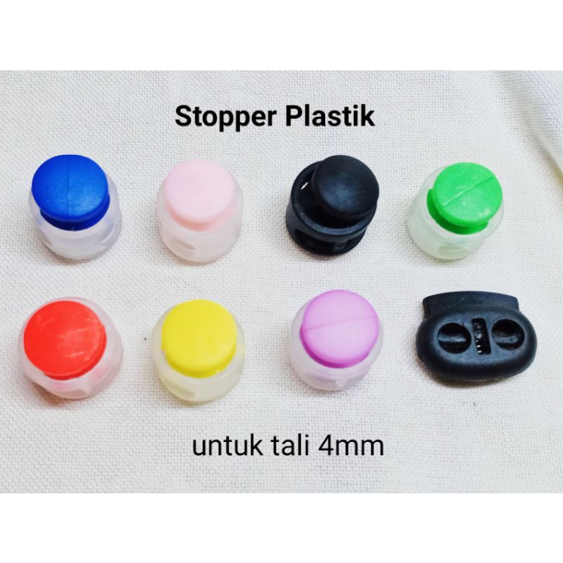 Jual Stopper Plastik satuan/stoper klakson warna untuk tali 4mm ...