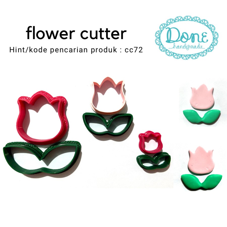Jual Cookie cutter clay cutter fondant bunga tulip clay cookie cutter ...