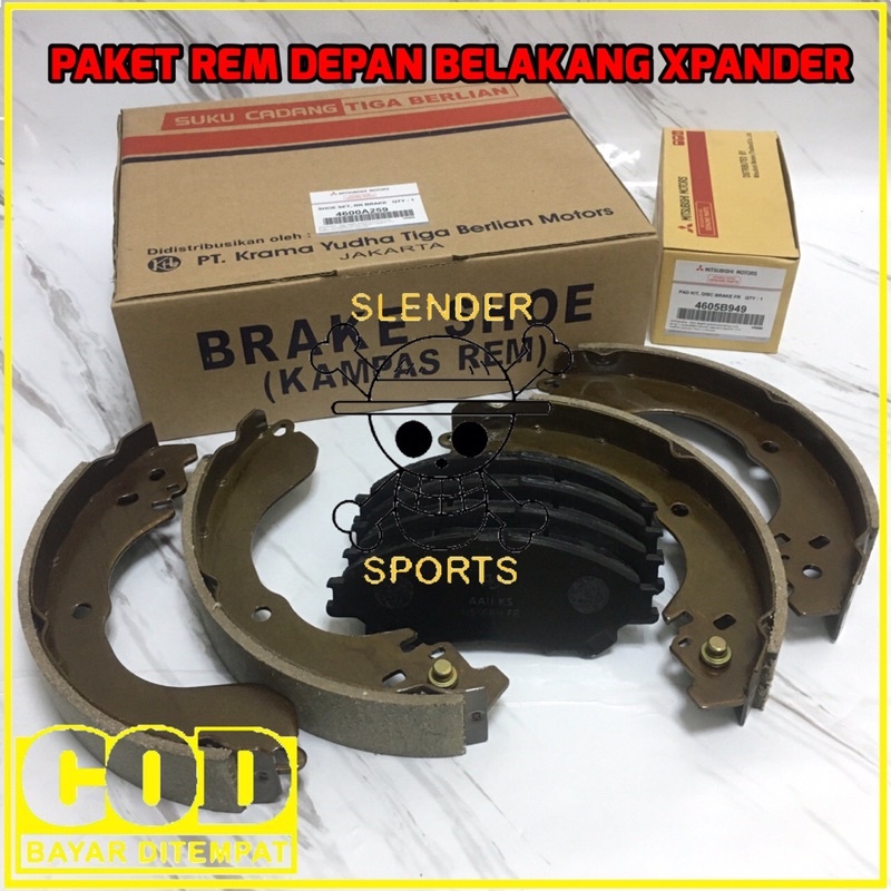 Jual PAKET BRAKE PAD DAN BRAKE SHOE XPANDER - KAMPAS REM DEPAN XPANDER - MITSUBISHI XPANDER ...