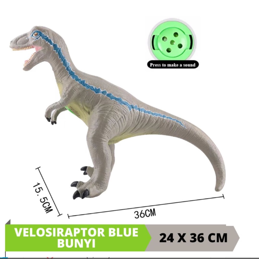 Jual DInosaurus VELOCIRAPTOR BLUE Mainan Anak Figure Dinosaurus Karet ...