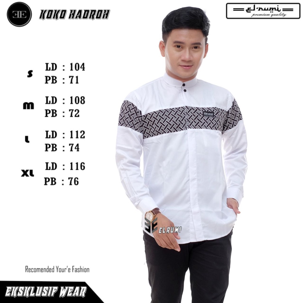 Jual Baju Koko Muslim Motif Batik Kinang Millenial Lengan Panjang ...