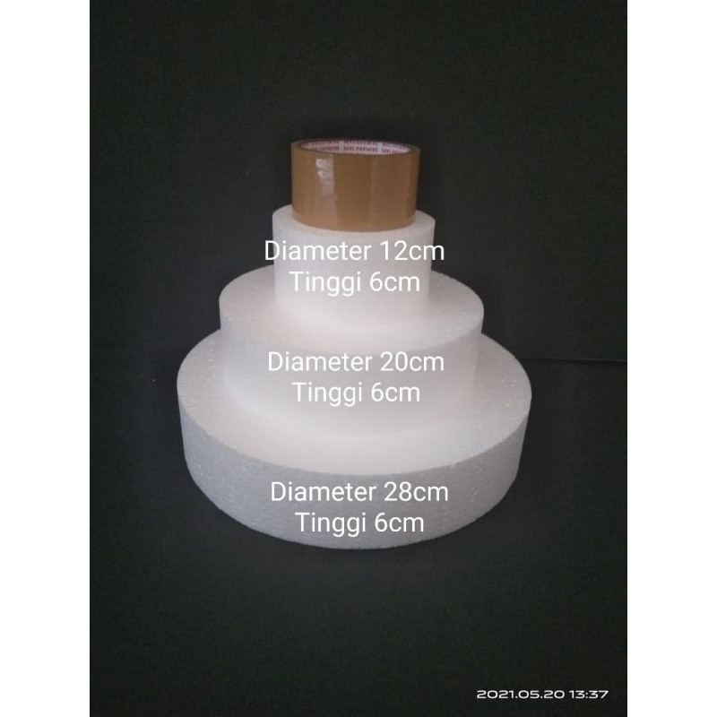 Jual 3 Susun Tinggi 18cm Round Dummy Cake Styrofoam Gabus Kue Bulat ...
