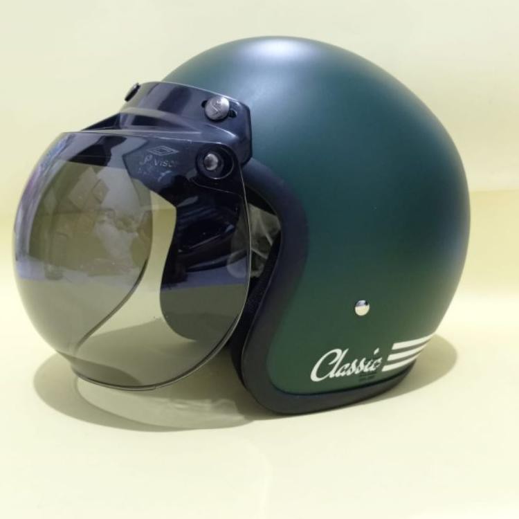 Jual C81Q [] helm bogo retro classic wanita pria sni dengan kaca flat ...