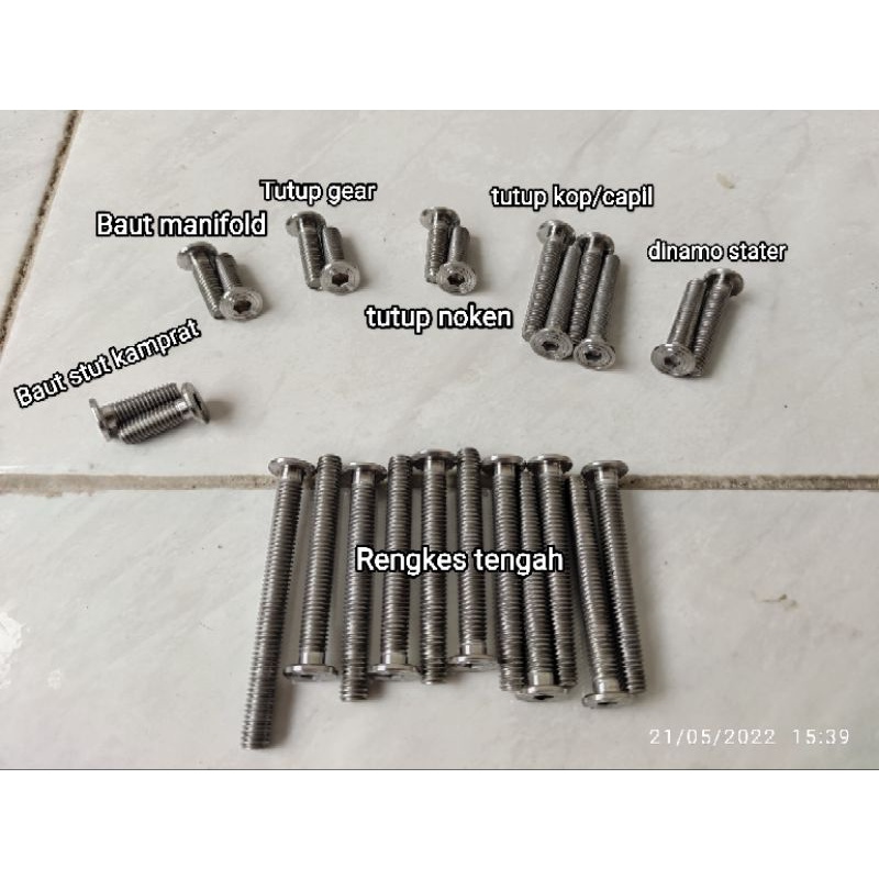 Jual Baut L mesin bak/rengkes tengah GL.MP.tiger stainless handmade slim minimalis | Shopee ...