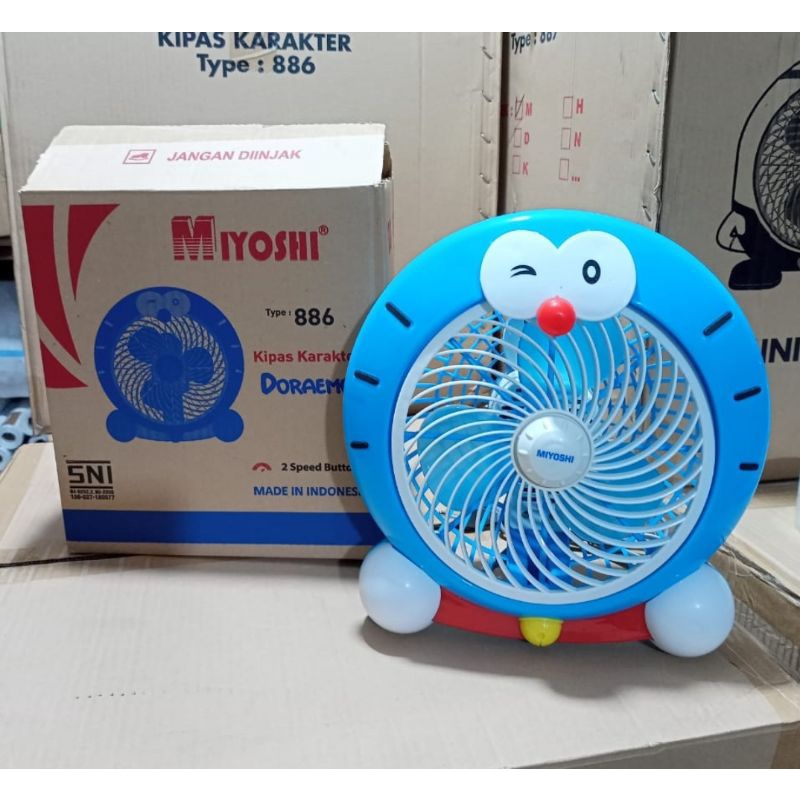 Jual Kipas angin meja karakter box fan doraemon dora Biru Angin Kuat ...