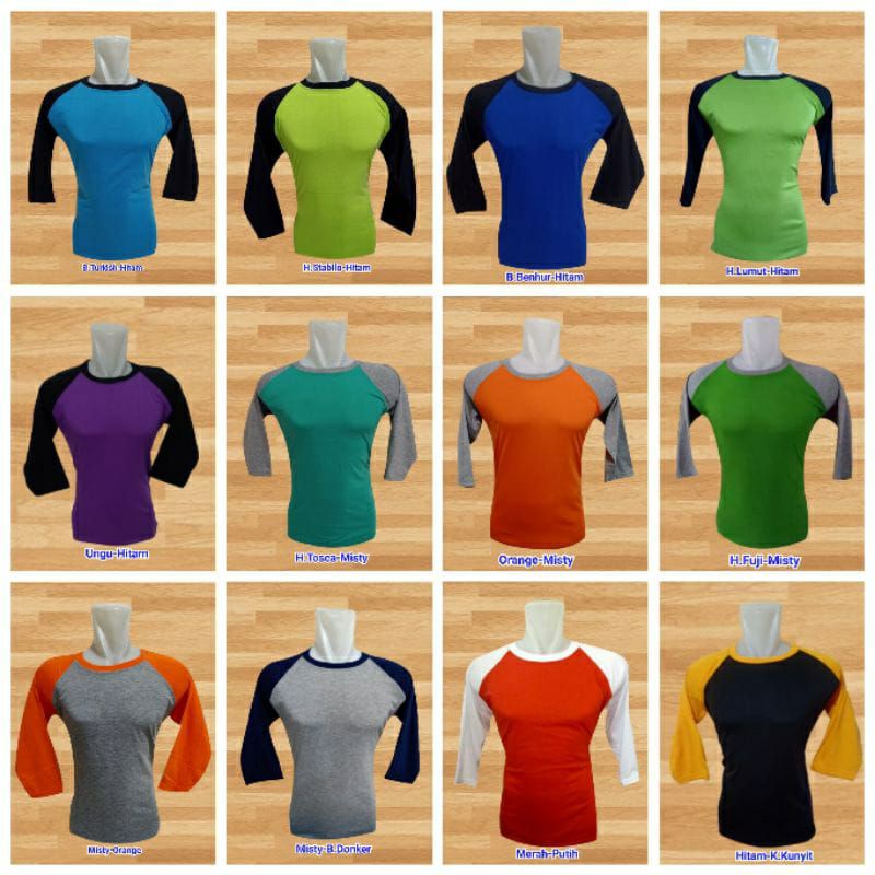 Jual KAOS POLOS RAGLAN PRIA WANITA / BAJU REGLAN MURAH / KAOS POLOS ...