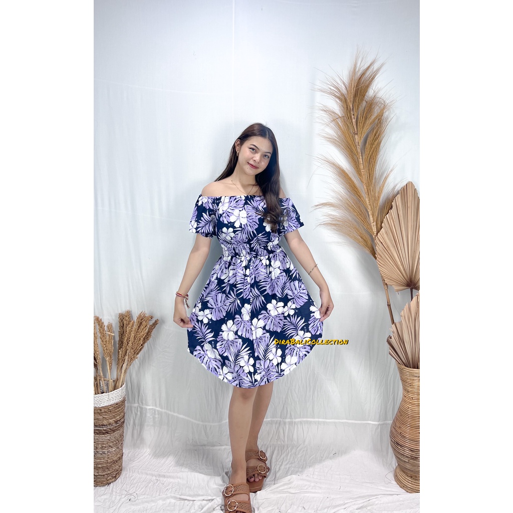 Jual DRESS OVAL MOTIF BUNGA ALOHA | Shopee Indonesia