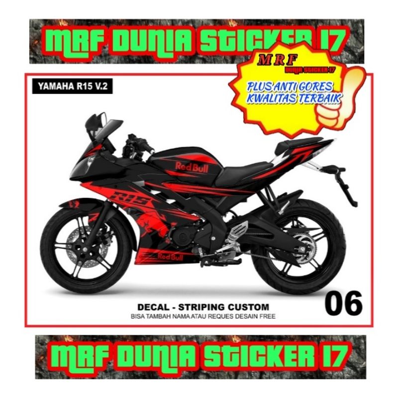 Jual Decal Stiker Motor Yamaha R15 V2 Full Body Modifikasi 06 | Shopee ...