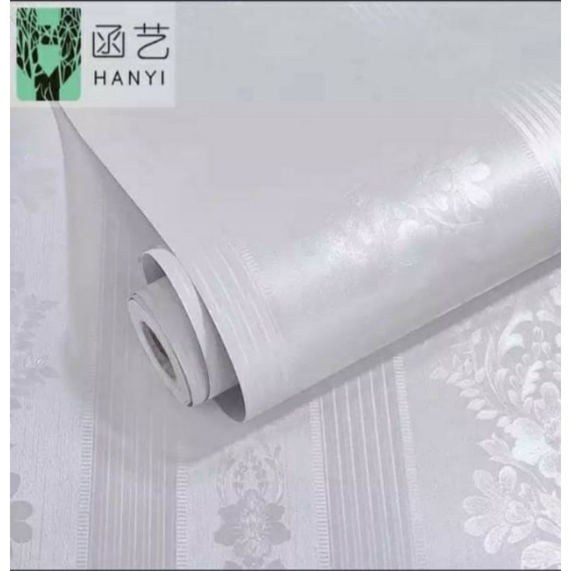 Jual WALLPAPER STIKER DINDING PUTIH POLOS BERTEKSTUR SALUR BATIK | Shopee Indonesia