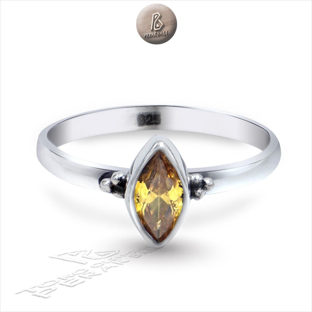 Jual Cincin Silver 925 Asli Perak Bali Ring Vaseton Citrine Yellow ...