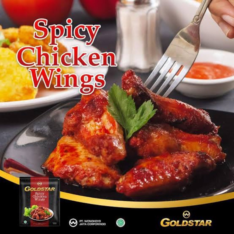 Jual Goldstar sayap spicy wing 500 gram chicken wings gold star 500 gr ...