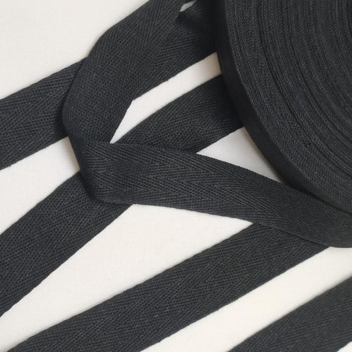 Jual Jual Bisban Katun/Twill Tape Cotton 2,5cm Hitam (Roll 50yards ...